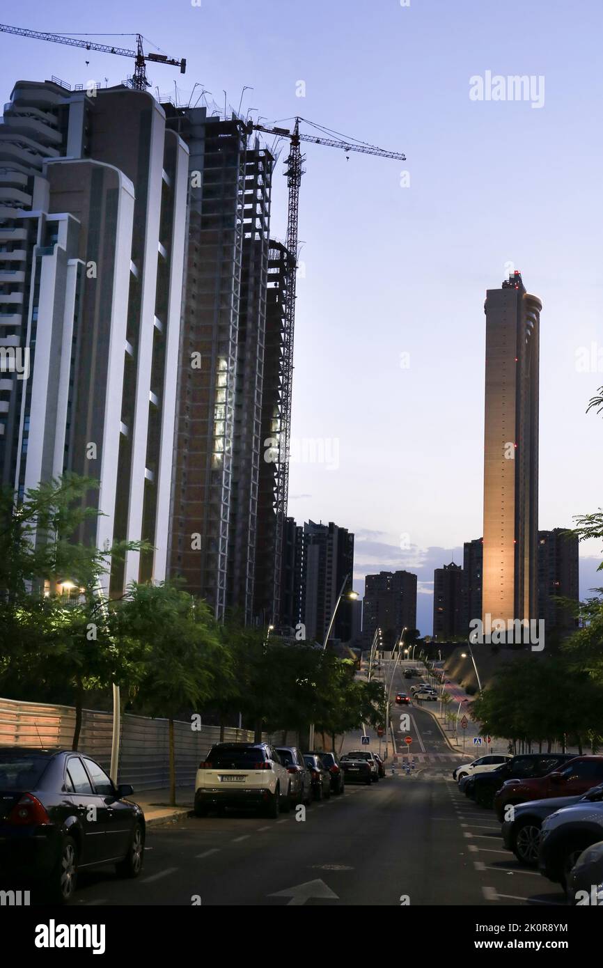 Benidorm, Alicante, Spain- September 11, 2022: Modern architecture ...