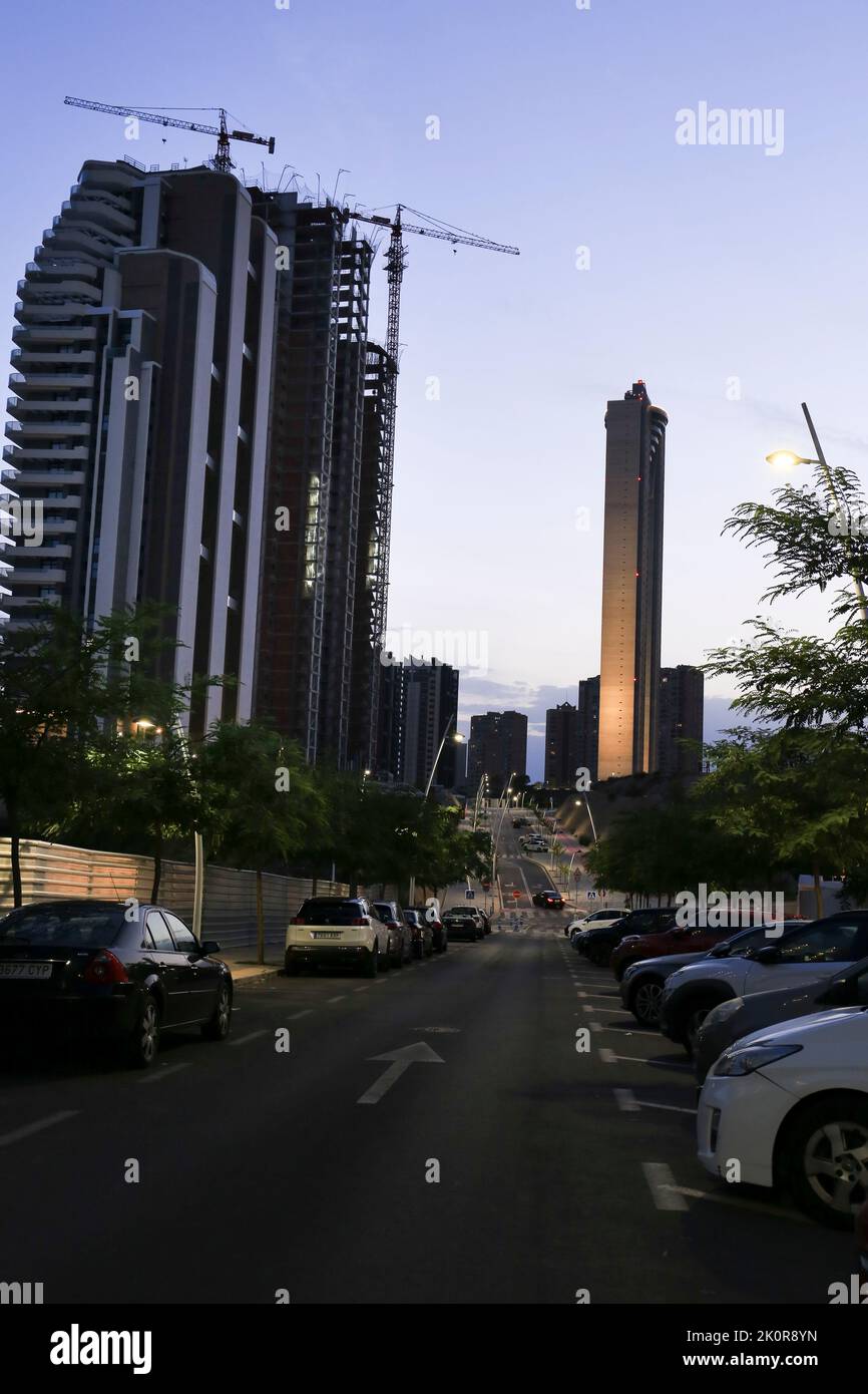 Benidorm, Alicante, Spain- September 11, 2022: Modern architecture ...