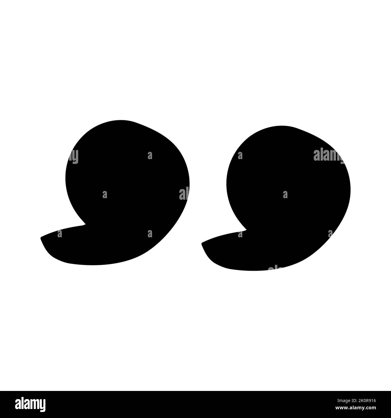 Hand drawn quote icon. Silhouette quote for text and citation phrases ...