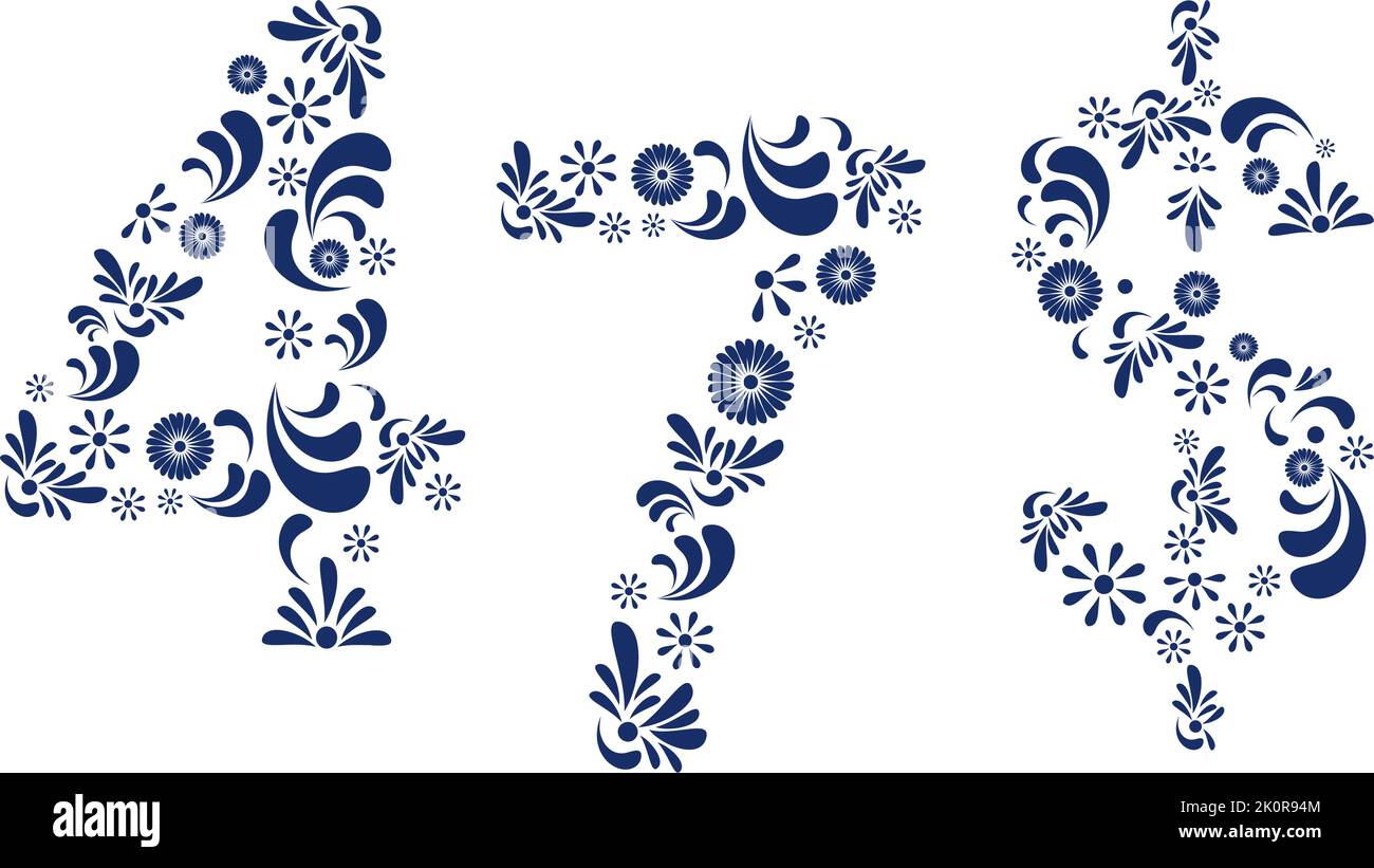 mexican talavera symbols and numbers floriture puebla art illustration ...