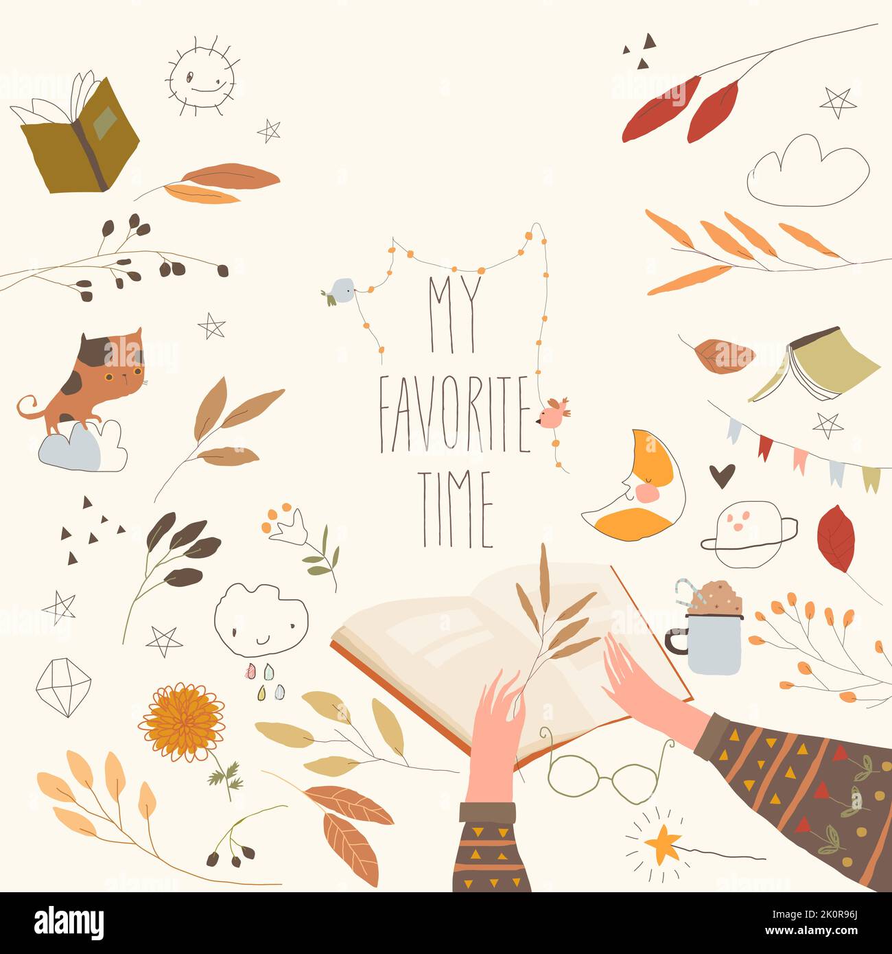 How to read tea leaves illustration hi-res stock photography and images ...