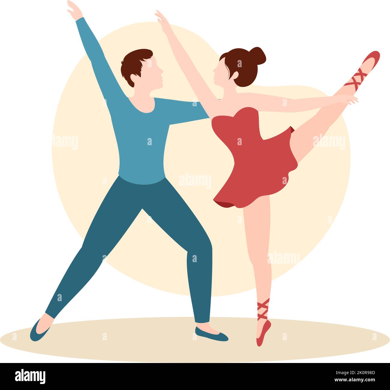 Ballet Template Hand Drawn Cartoon Flat Illustration Couple Ballerina ...