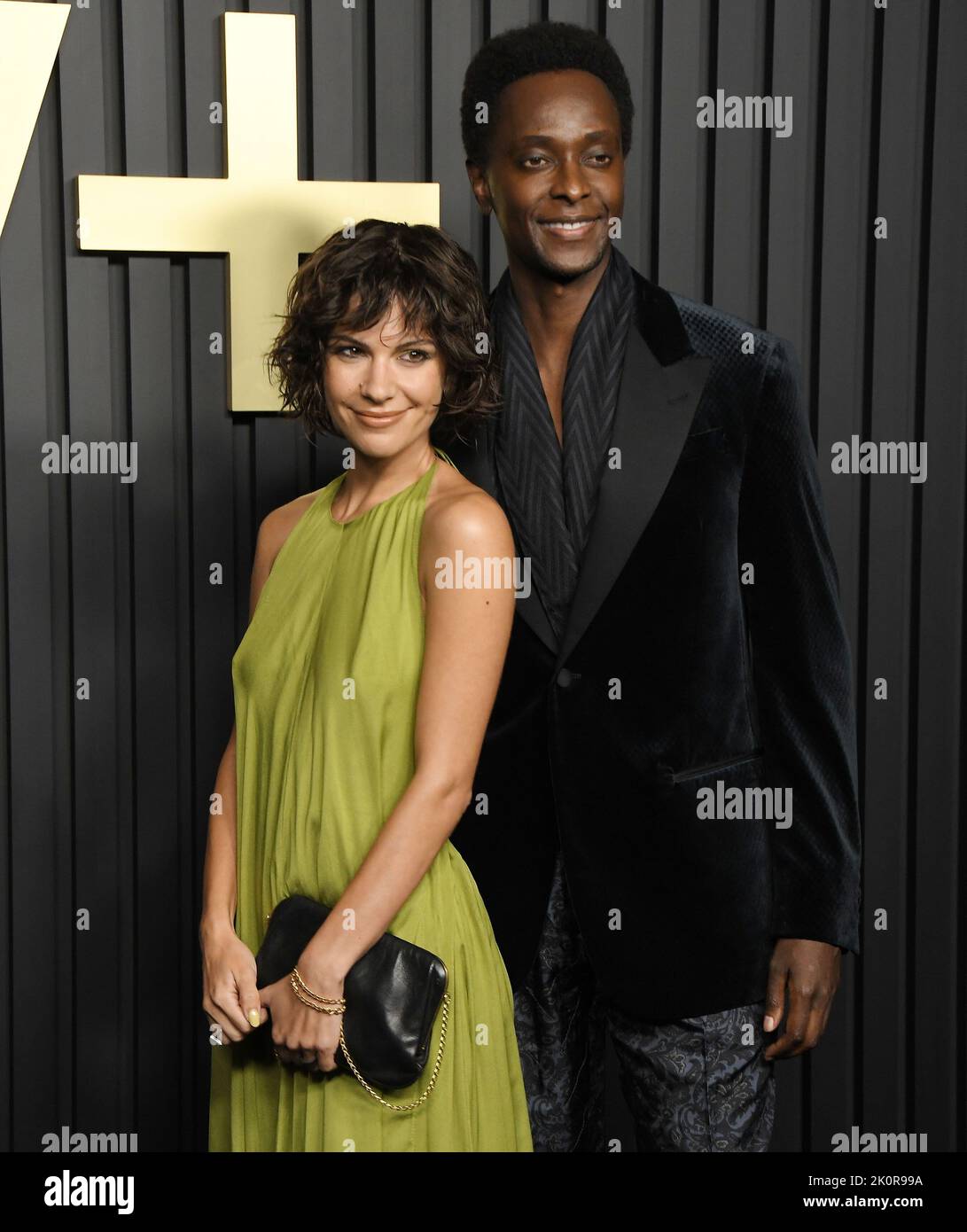 (L-R) Adriana Gathegi and Edi Gathegi arrives at the Apple TV+ ...