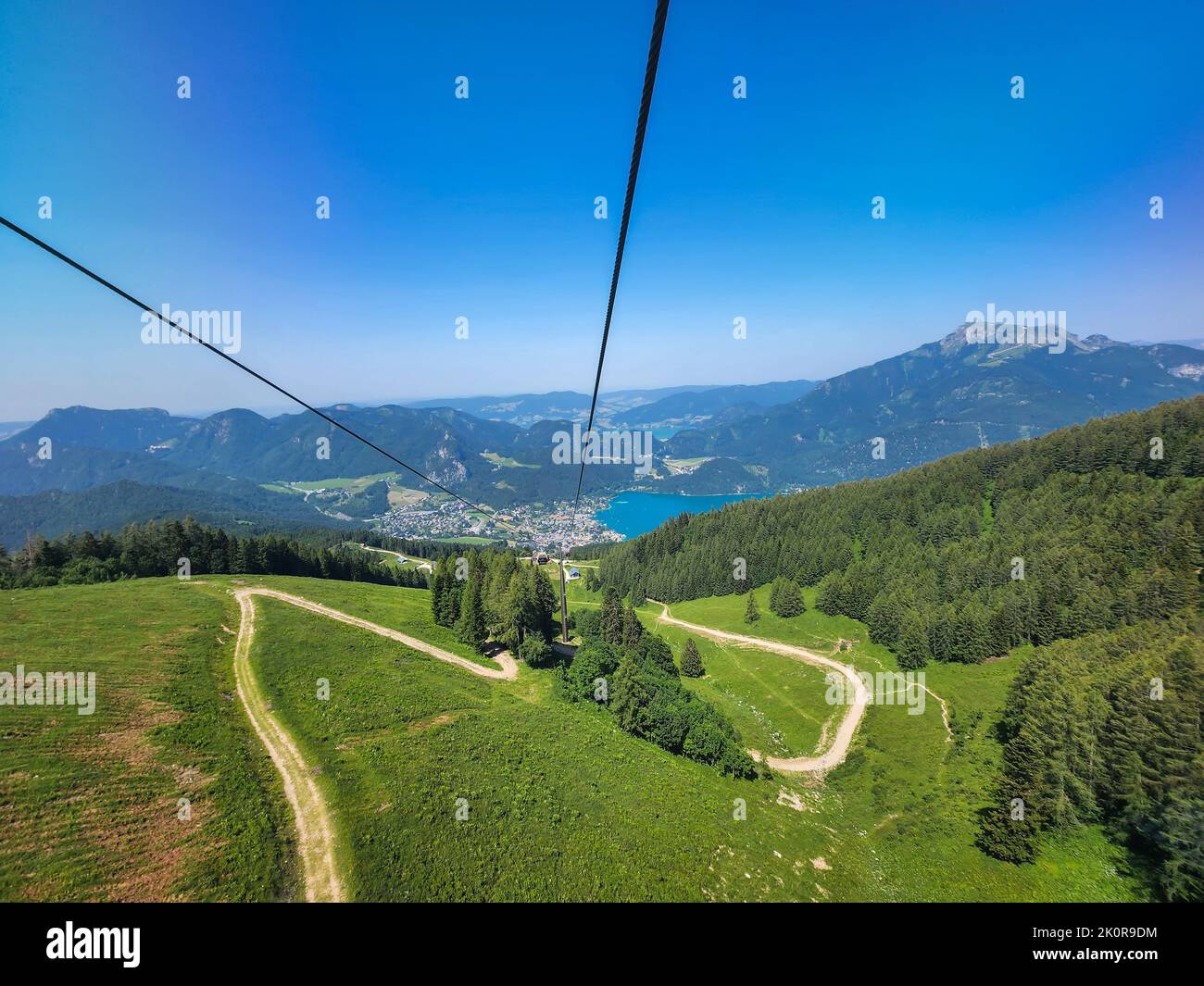 Ropeway blue sea green trees hi-res stock photography and images - Alamy