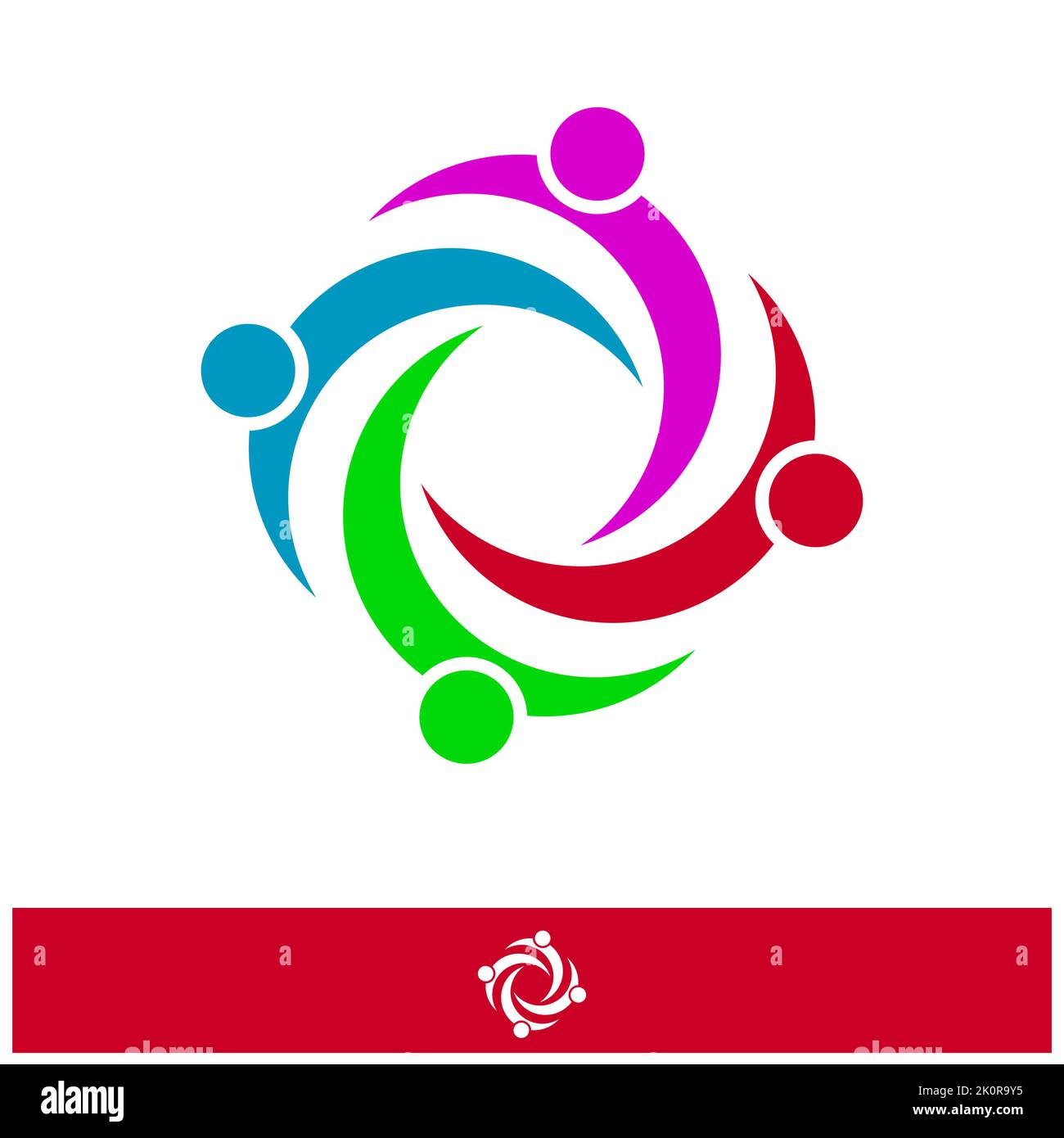 Human logo, mutual aid icon, people together abstract logotype. People ...