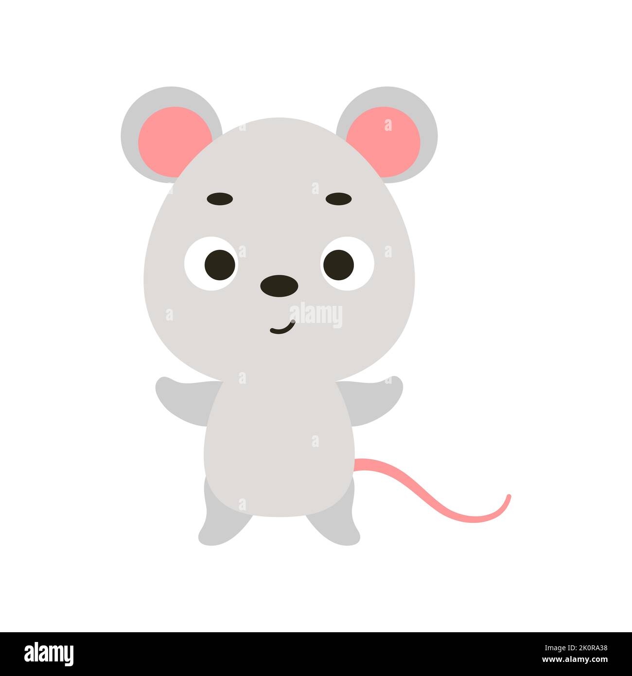 Cute little mouse. Cartoon animal character design for kids t-shirts ...