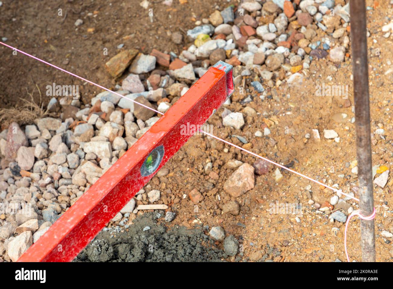 accurate measurement with spirit level to install the curbs in detail ...