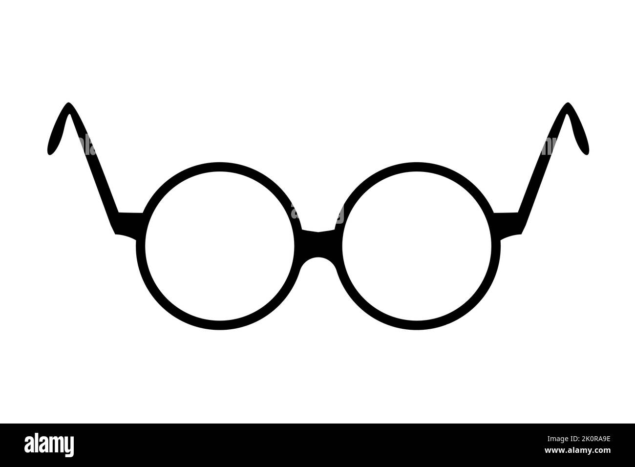 Black silhouette of glasses. Female and male unisex. Fashion accessory ...