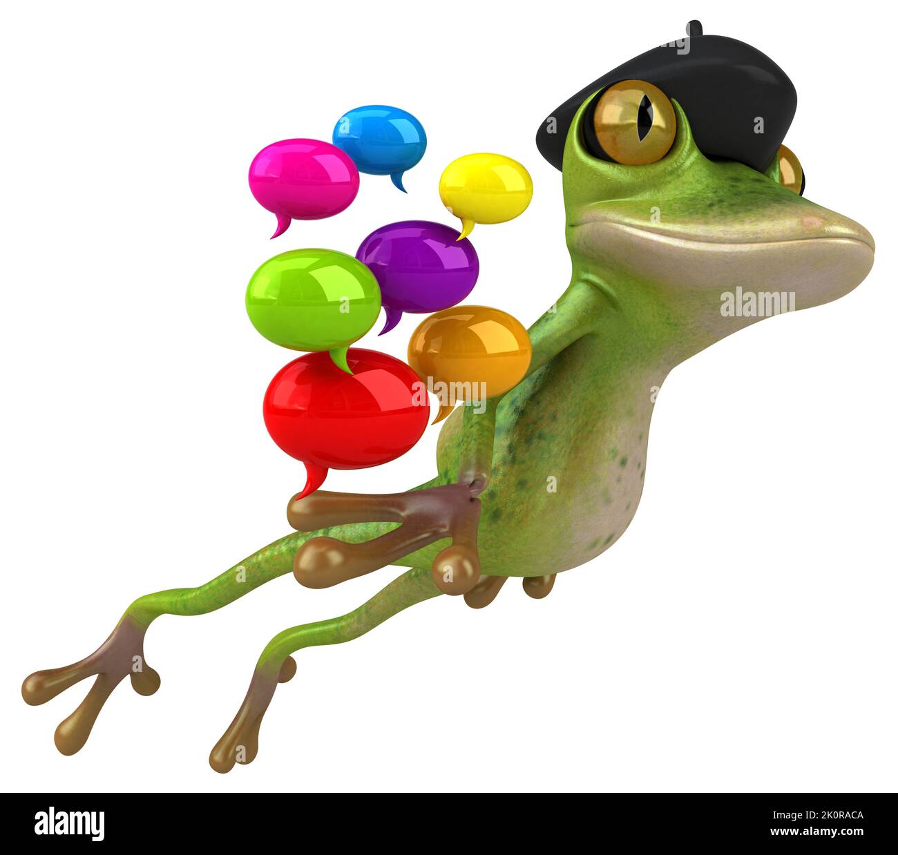 Fun french frog - 3D Illustration Stock Photo - Alamy