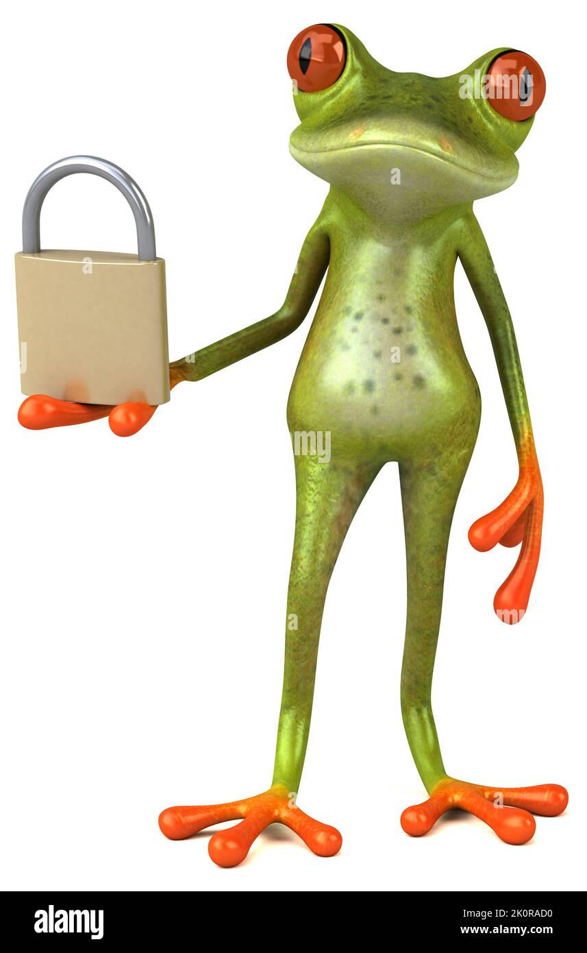 Fun frog - 3D Illustration Stock Photo - Alamy