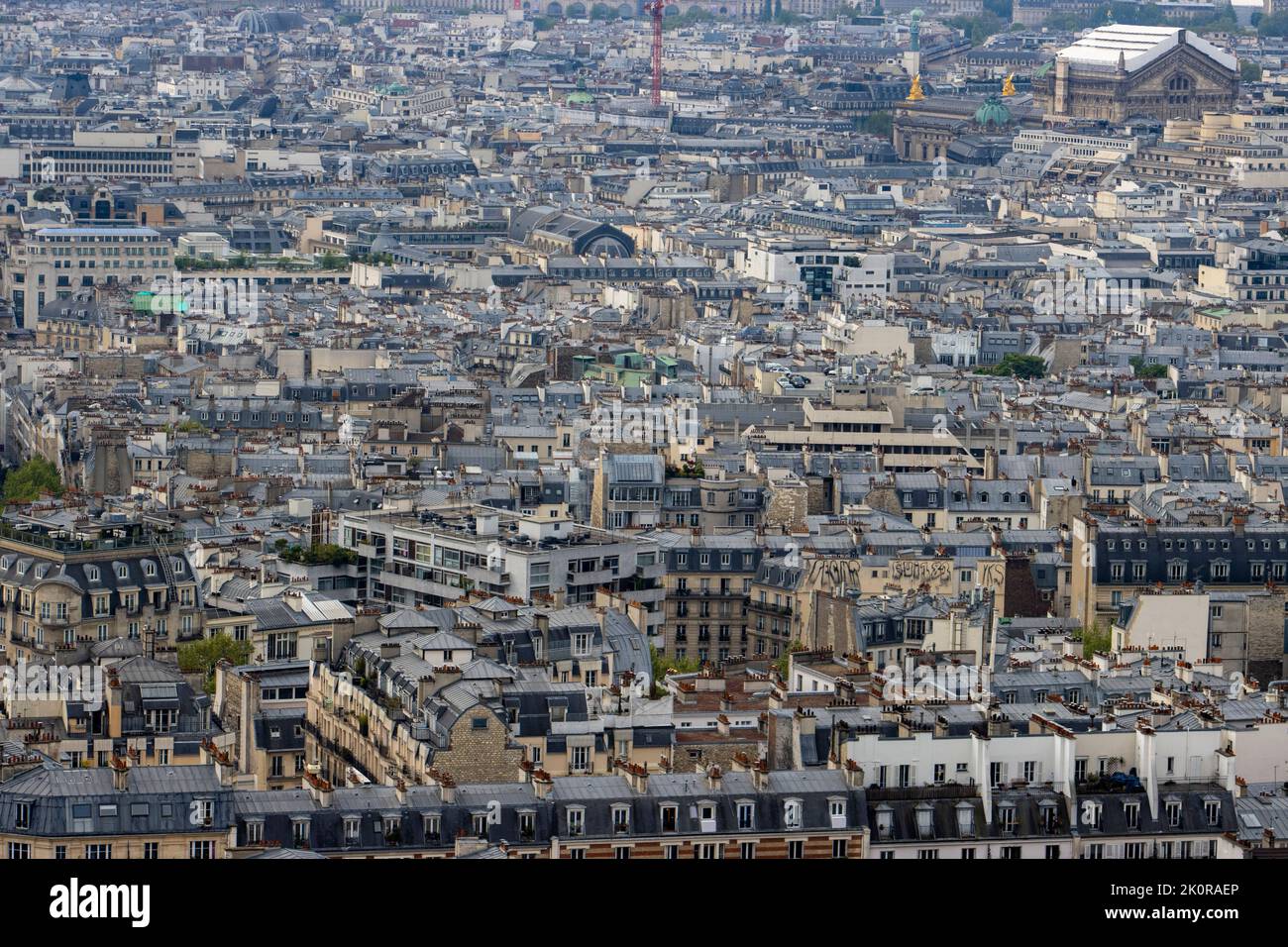 A view over the houses, buildings, homes offices of the city of Paris ...