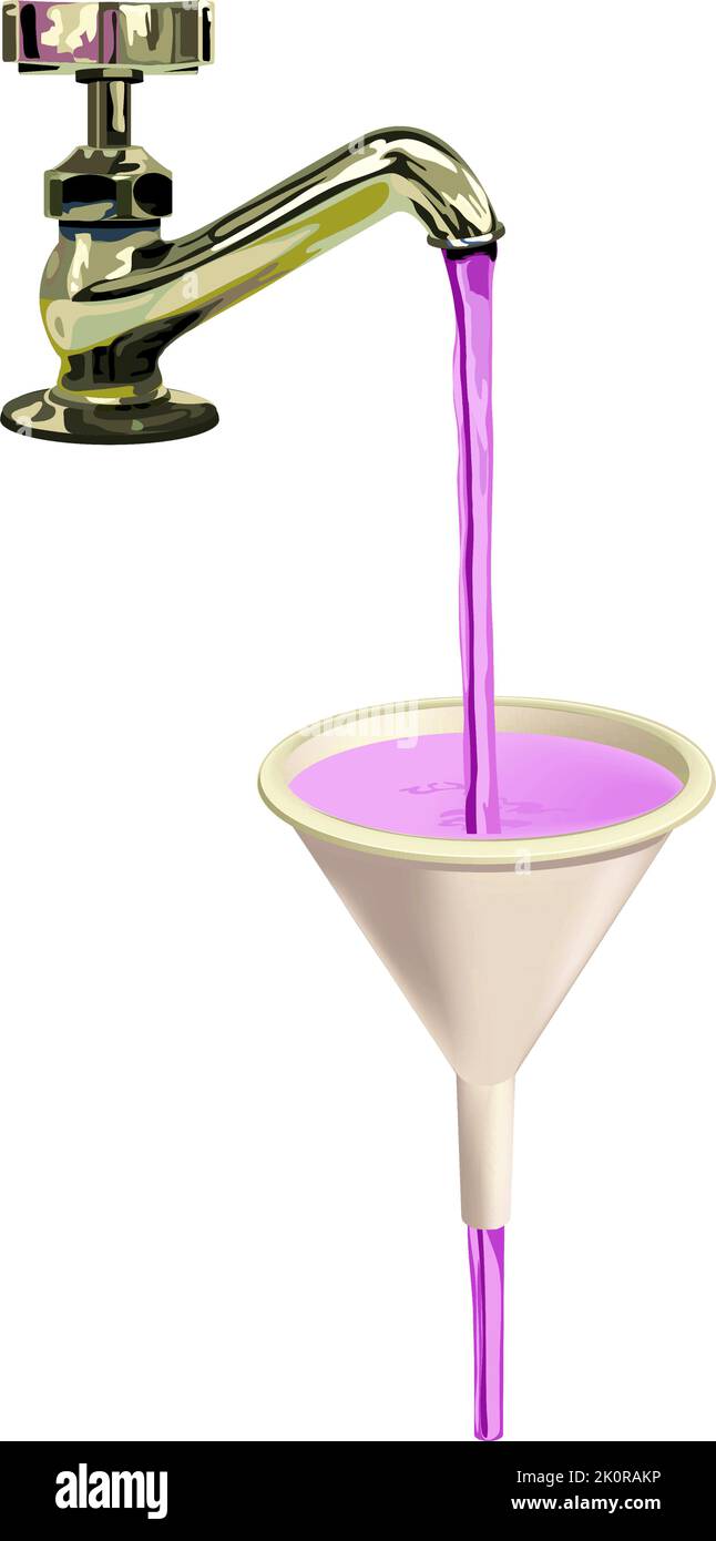 fluid flow regulation example tap threw funnel Stock Vector Image & Art ...