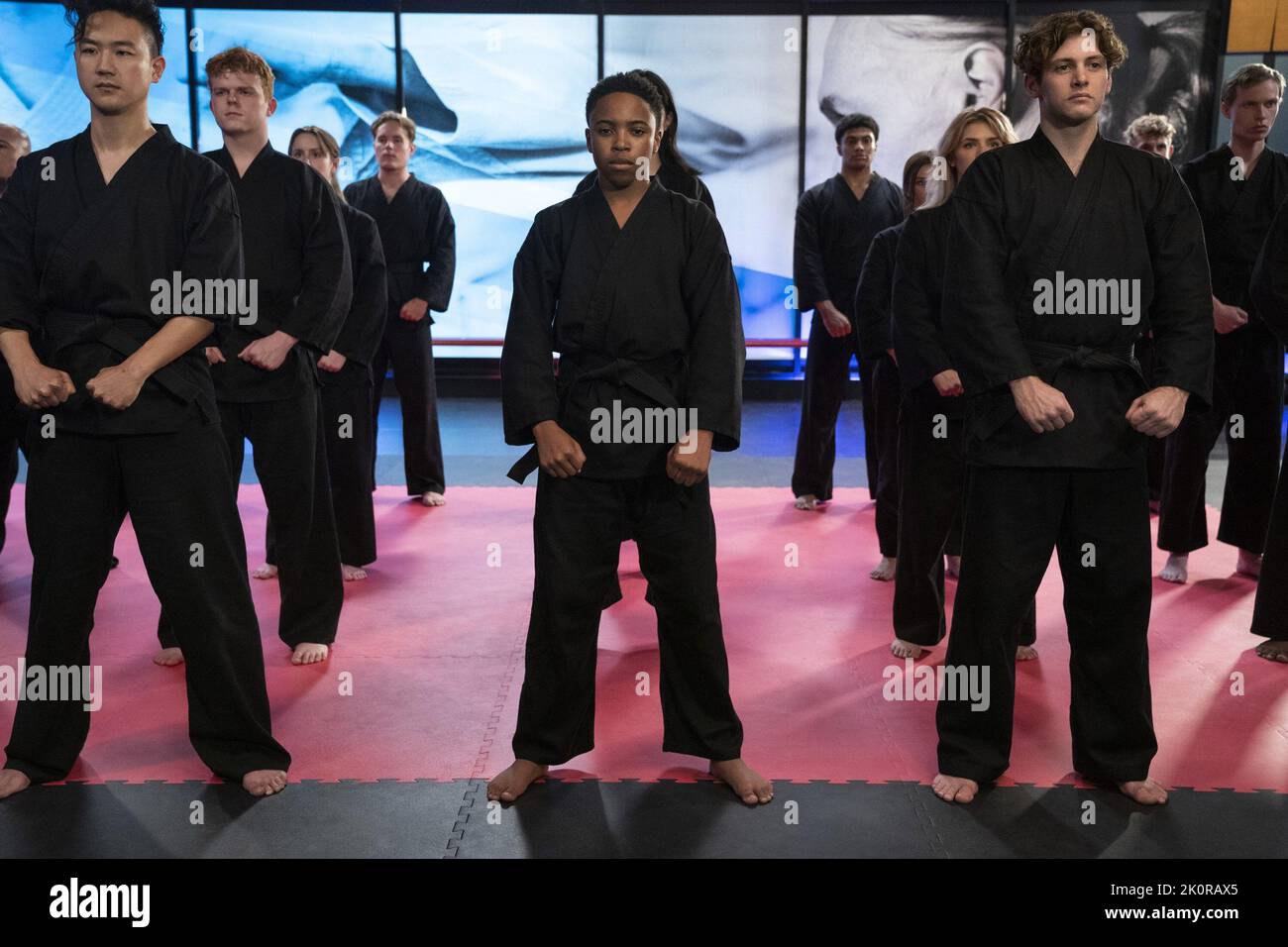COBRA KAI, Joe Seo (front, left), Dallas Dupree Young (front, center ...