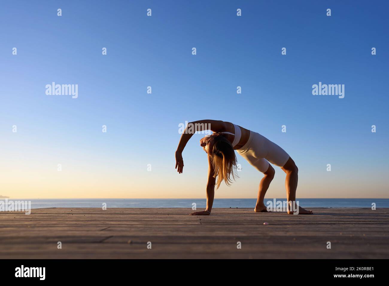 Woman crab position hi-res stock photography and images - Alamy