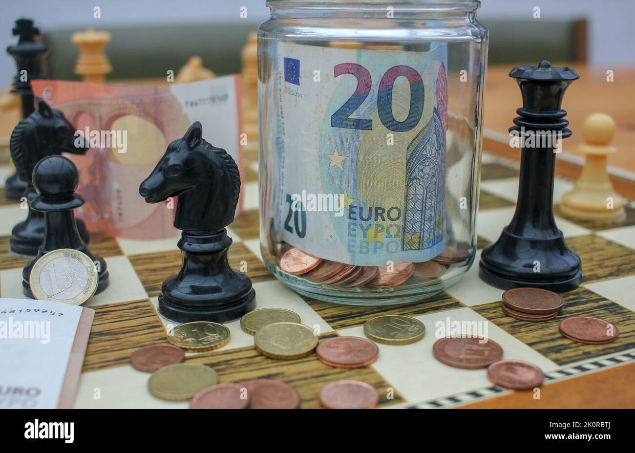 the process of saving more and more euros to pay for more expensive ...