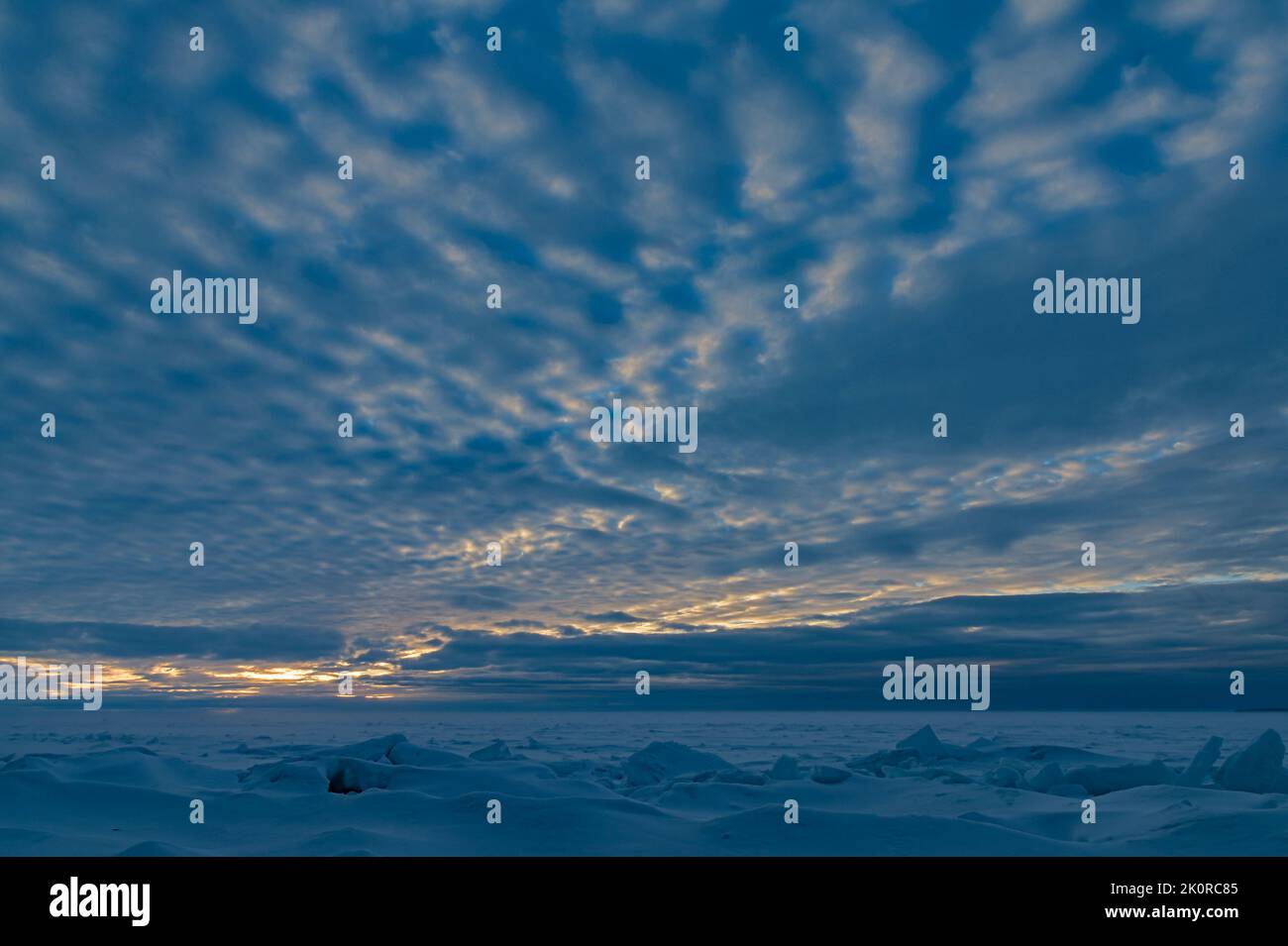 Clouds above Green Bay (Lake Michigan) are shown off of Sunset Park ...