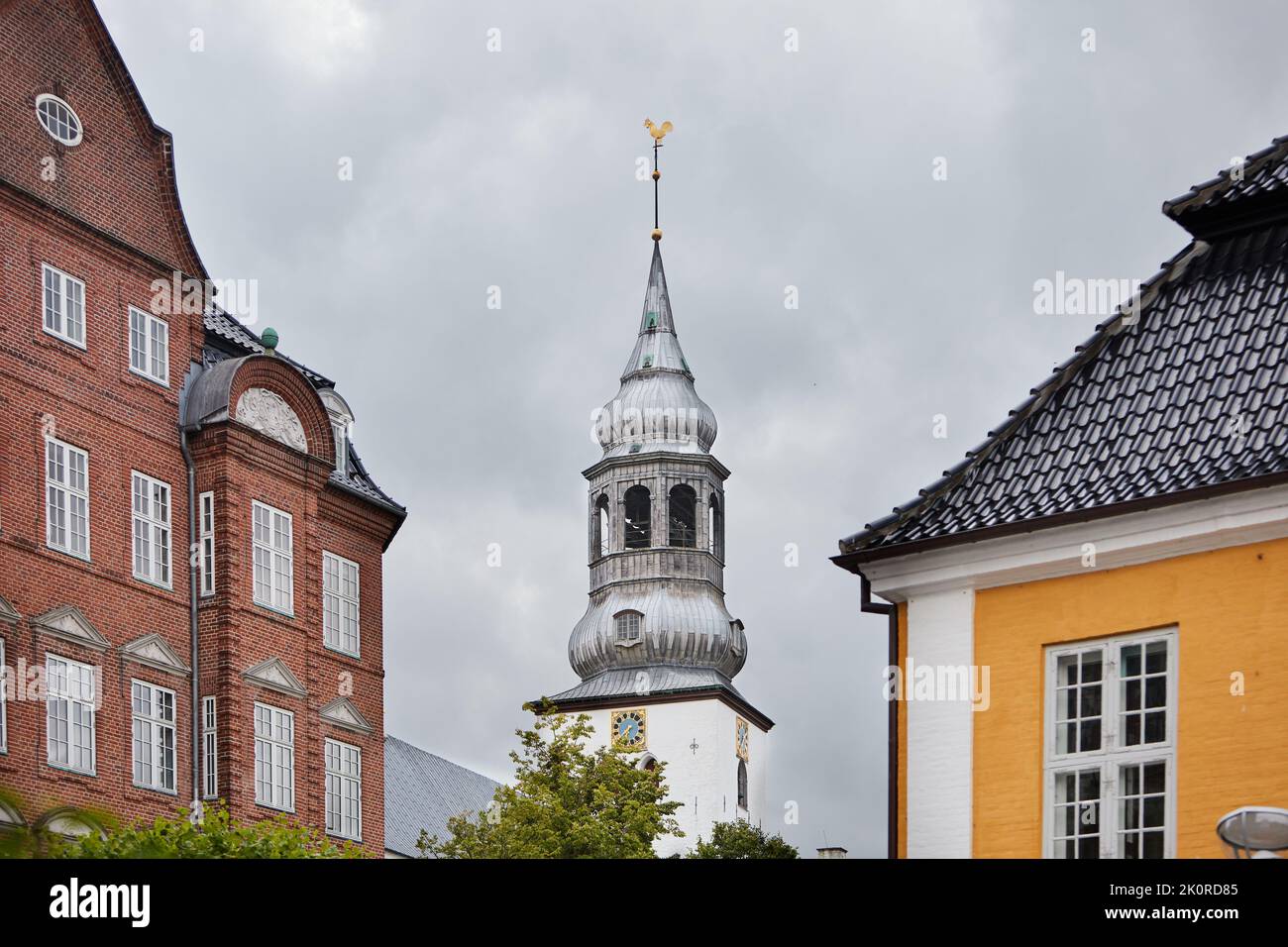 Church tower building in Aalborg Stock Photo - Alamy