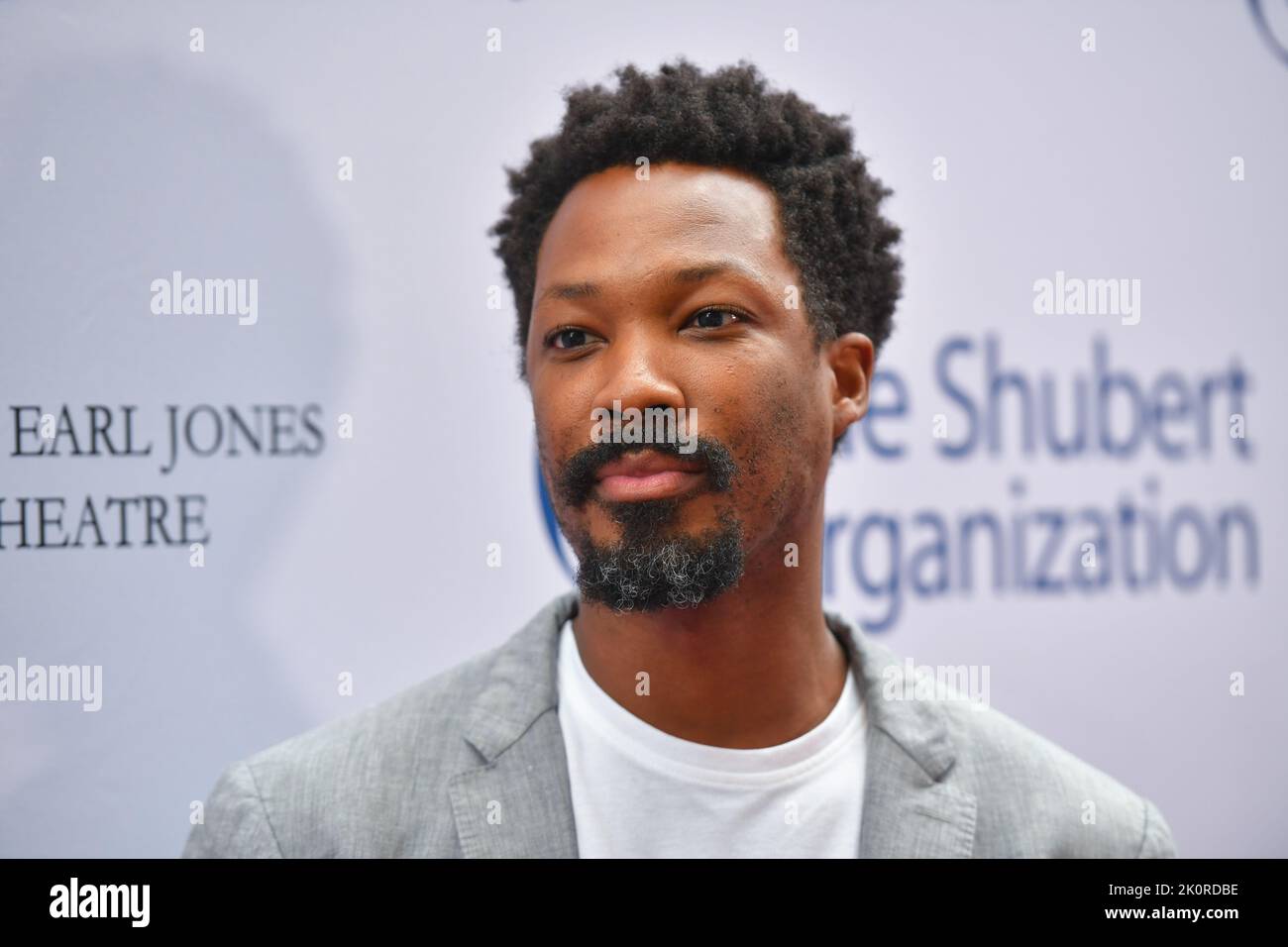 Corey Hawkins attends the James Earl Jones Theater dedication ceremony ...