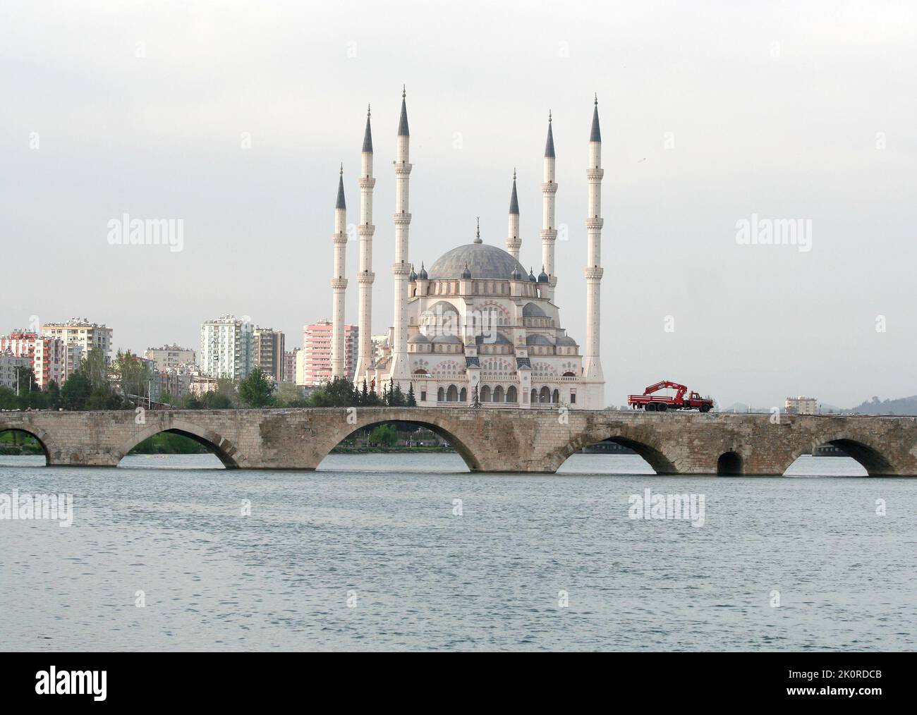 ADANA,TURKEY-OCTOBER 04:Construction on the Roman Era Stone Bridge and ...