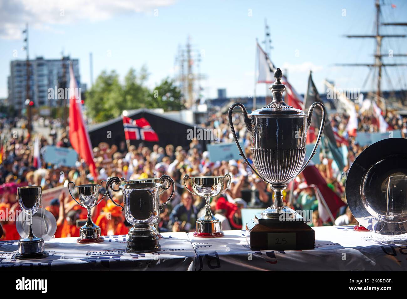 Close up of trophies from Tall Ship Race 2022 Stock Photo - Alamy