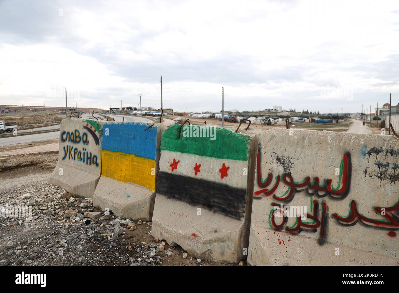 Al Bab, Syria. 13th Sep, 2022. Syrians stand in solidarity with Ukraine ...