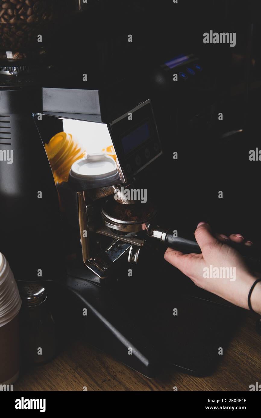 Coffee machine and powder for making beverages Stock Photo - Alamy