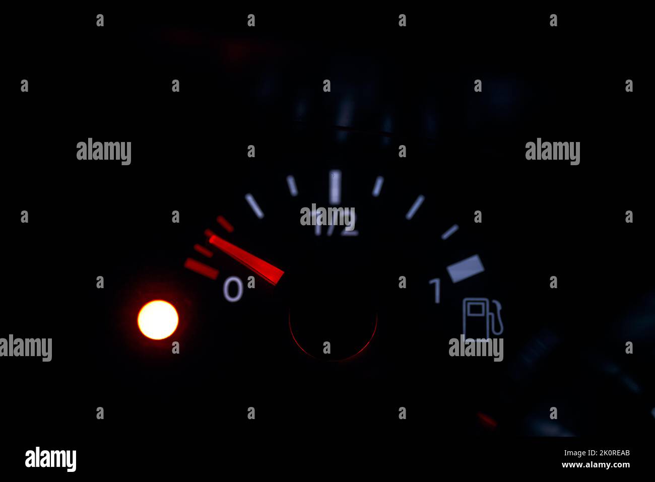 Gasoline reserve indicator on a car's dashboard Stock Photo - Alamy