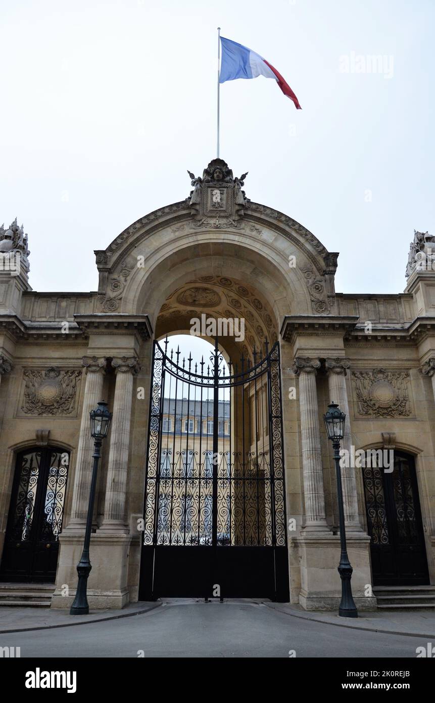 Paris, France 03.23.2017: The official entrance of the Élysée Palace ...