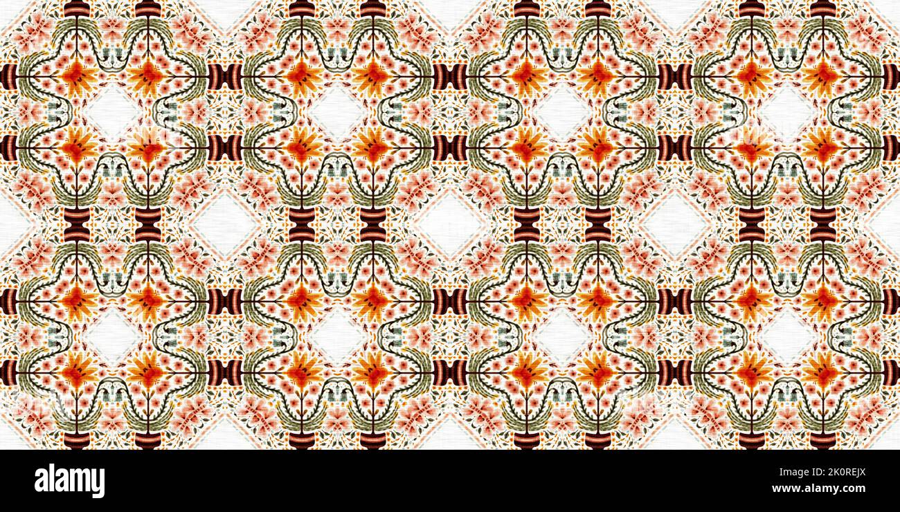 Boho botanical cottage core seamless border. Trendy decorative folklore ...