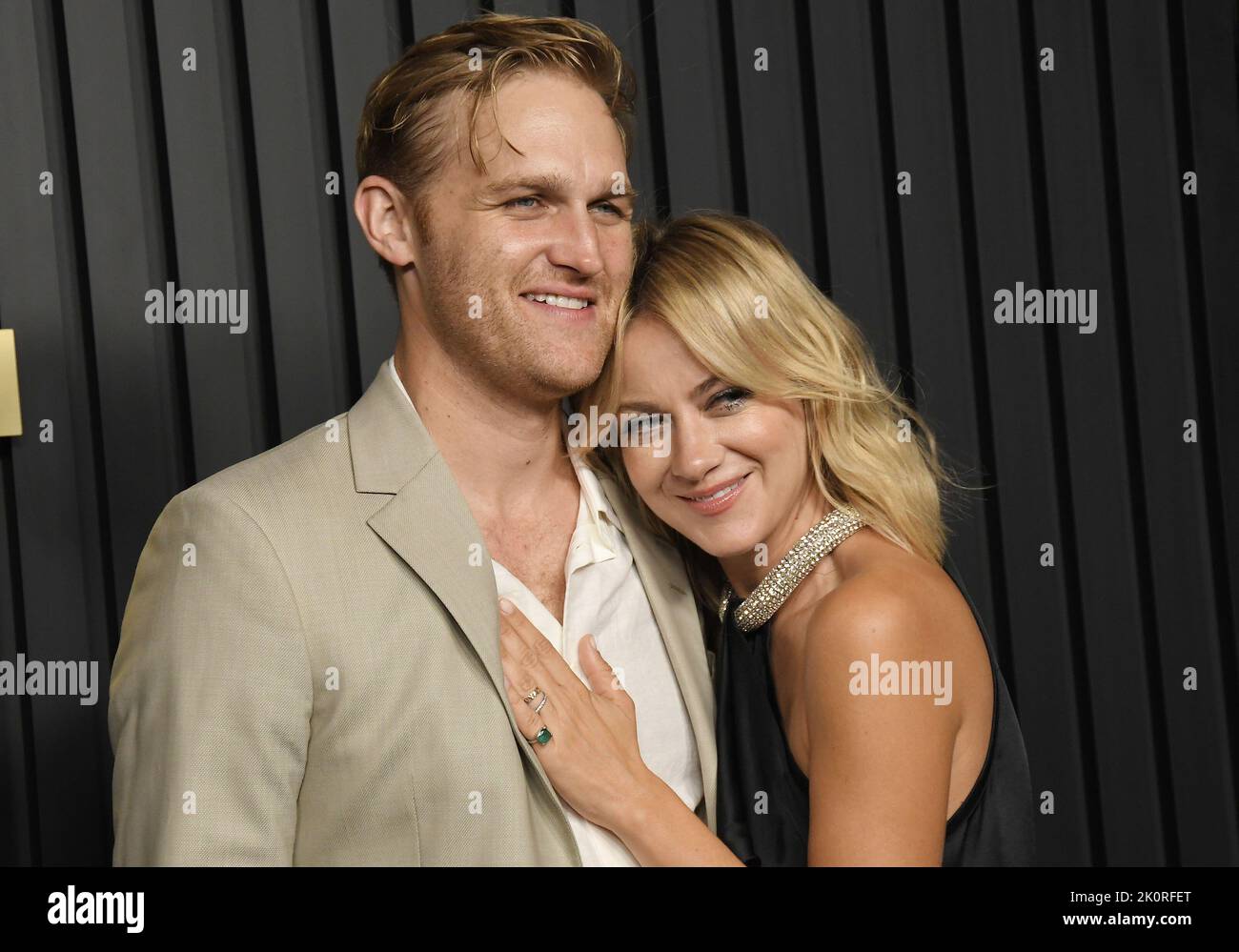 (L-R) Wyatt Russell and Meredith Hagner arrives at the Apple TV+ ...