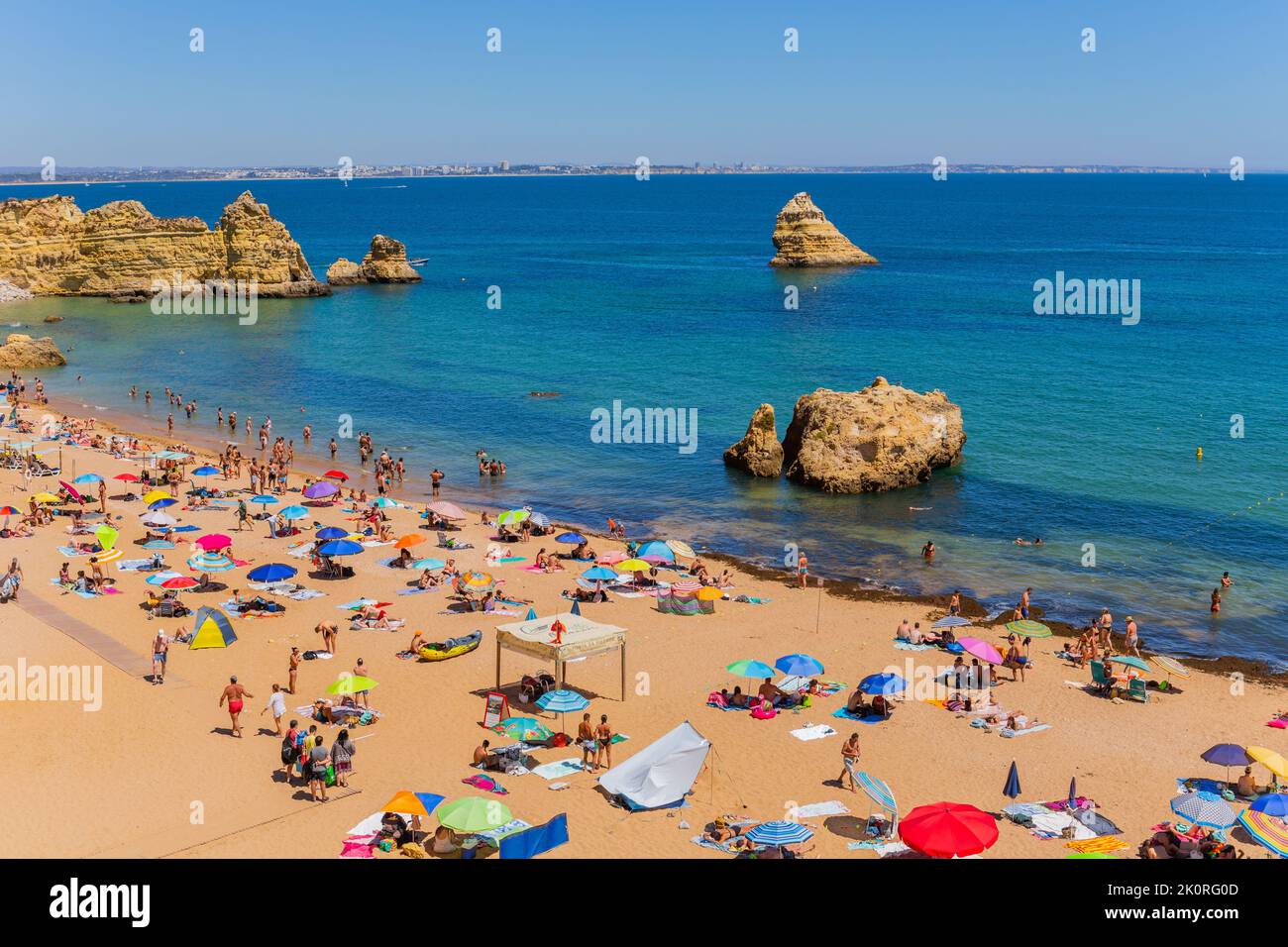 Lagos, Portugal - 25 August 2022: People at Dona Ana beach at Algarve ...