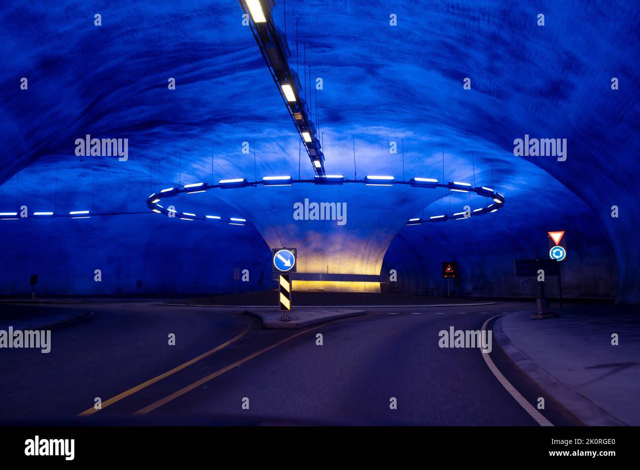 Blue light in laerdal tunnel hi-res stock photography and images - Alamy
