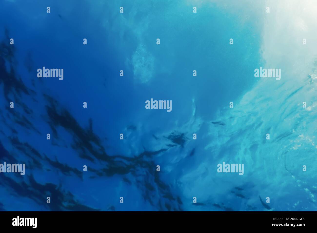 Underwater view of the blue sea surface Stock Photo - Alamy