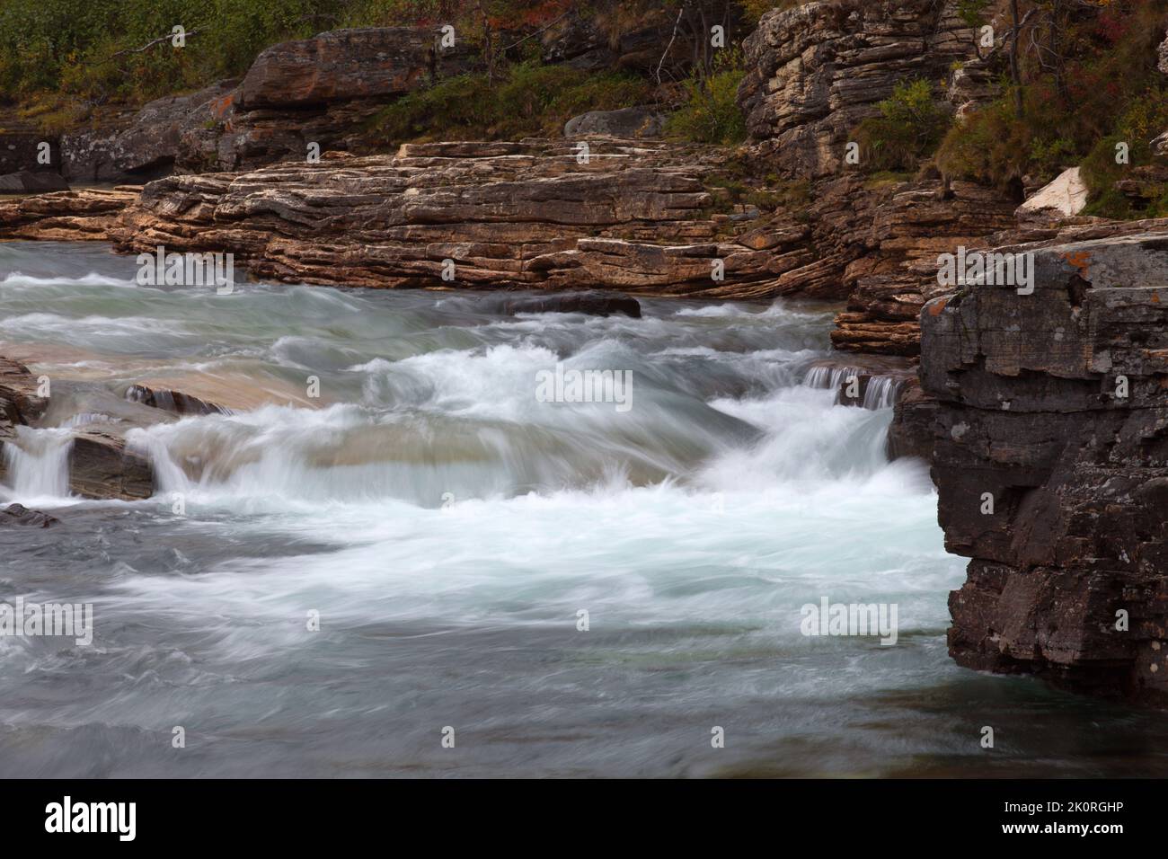 Powerful rivers and rapids in the wilderness. Canyon with rocks, cliffs ...
