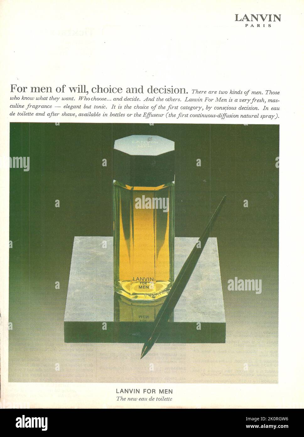 Lanvin perfume for men Lanvin Paris scent for men vintage advertisement ...