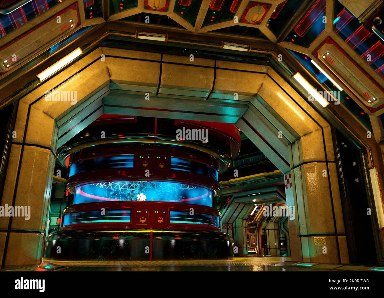 3D rendering of a fantasy spaceship interior Stock Photo - Alamy