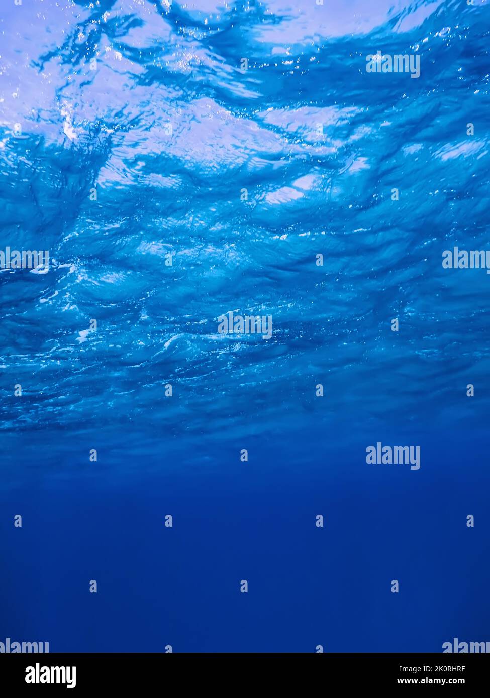 Underwater view of the sea surface, Underwater background Stock Photo ...