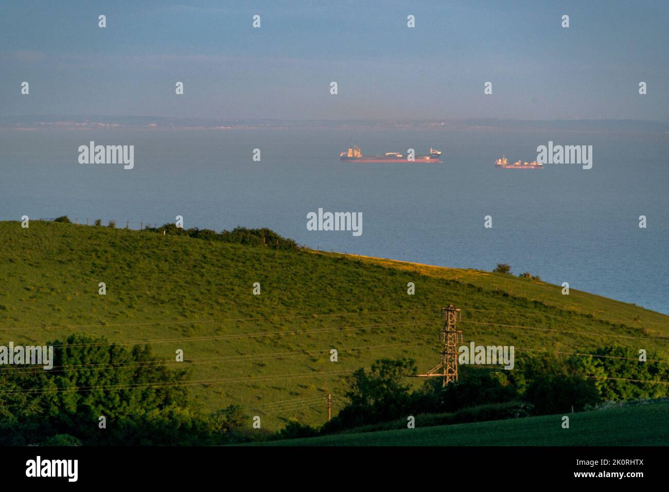 Dover, May 23rd 2014: The view across the English Channel from England ...