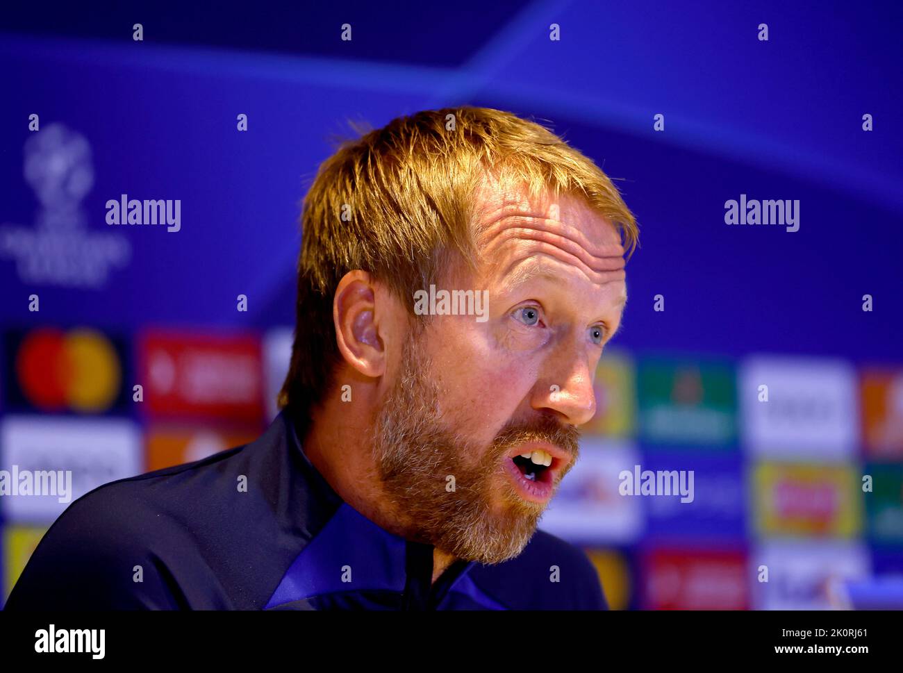 Chelsea manager Graham Potter during a press conference at Stamford ...