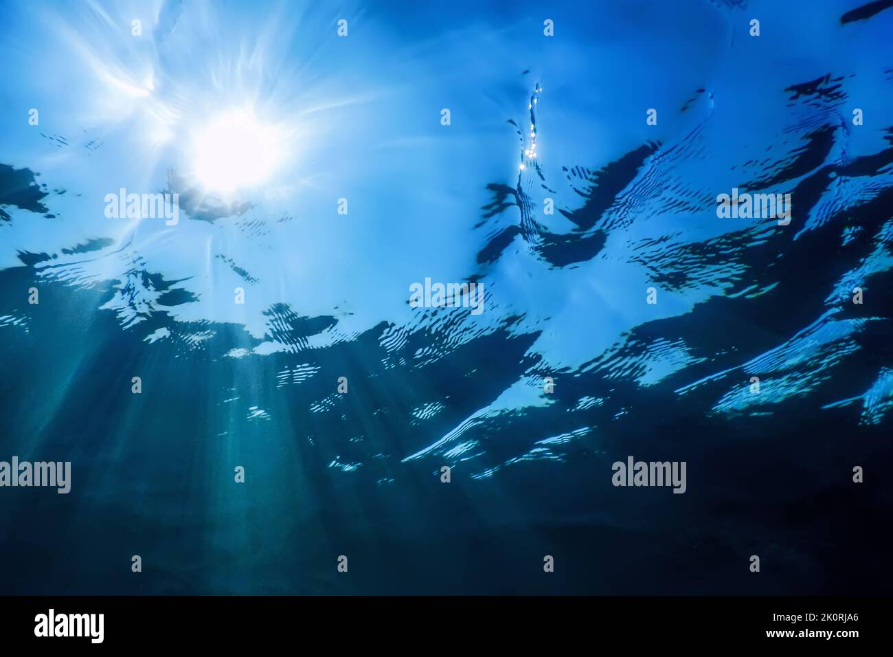 Underwater Sunlight Through Water Surface, Underwater Background Stock ...