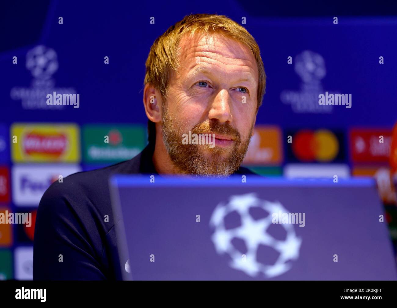 Chelsea manager Graham Potter during a press conference at Stamford ...