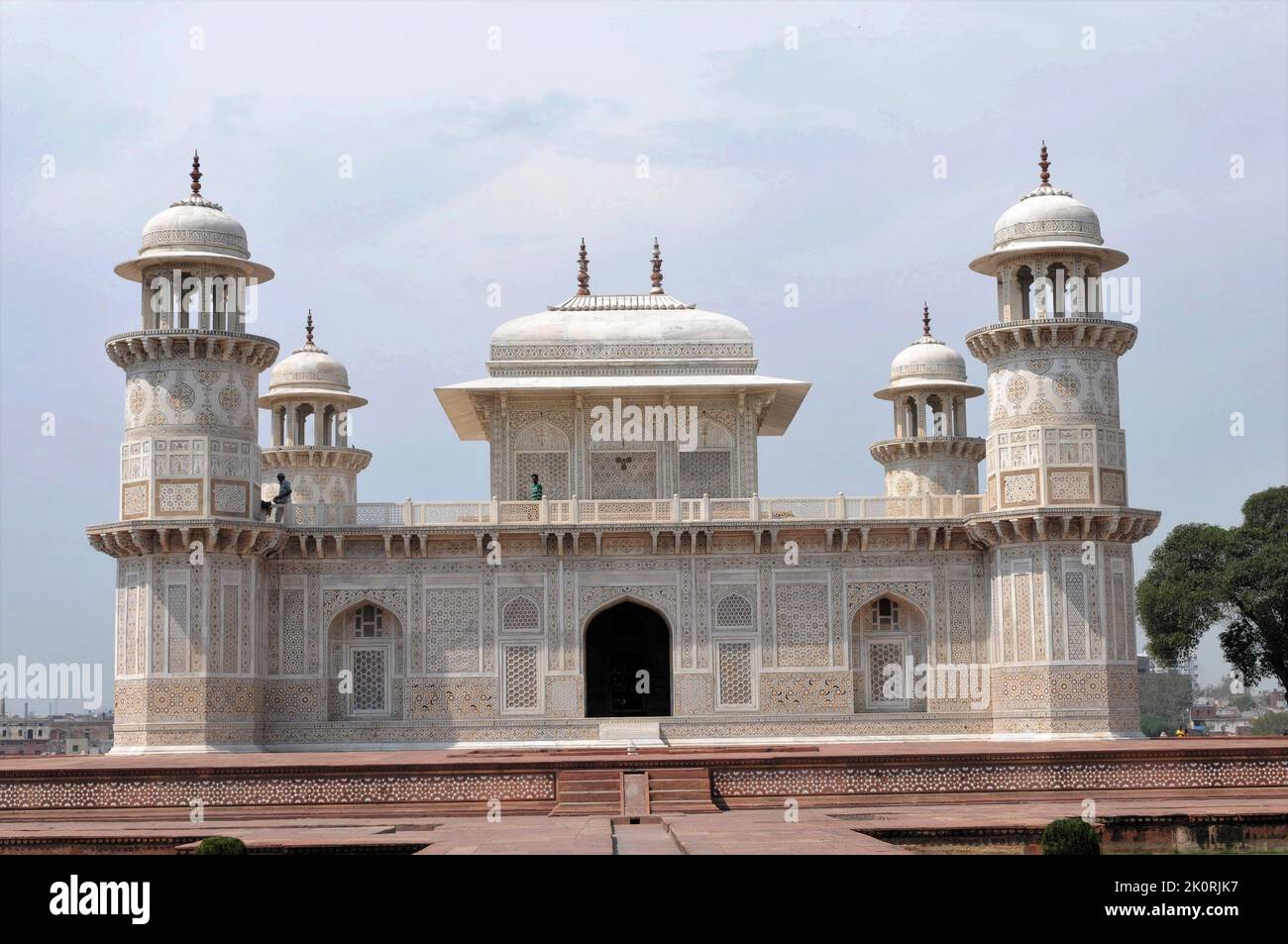 Itmad ud Daulah Tomb is made of white marble. The decorations on the ...