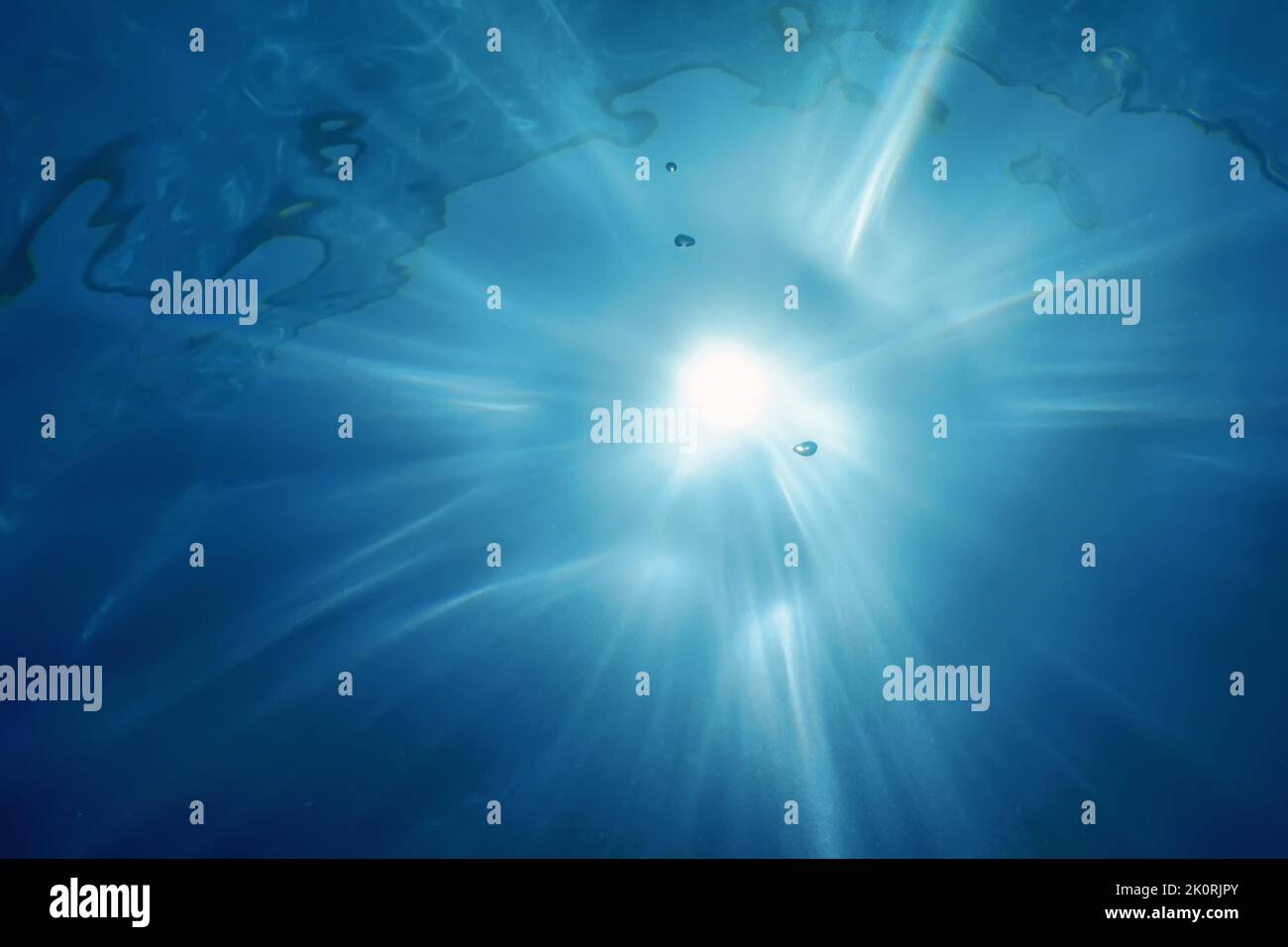 Underwater Sunlight Through Water Surface, Underwater Background Stock ...