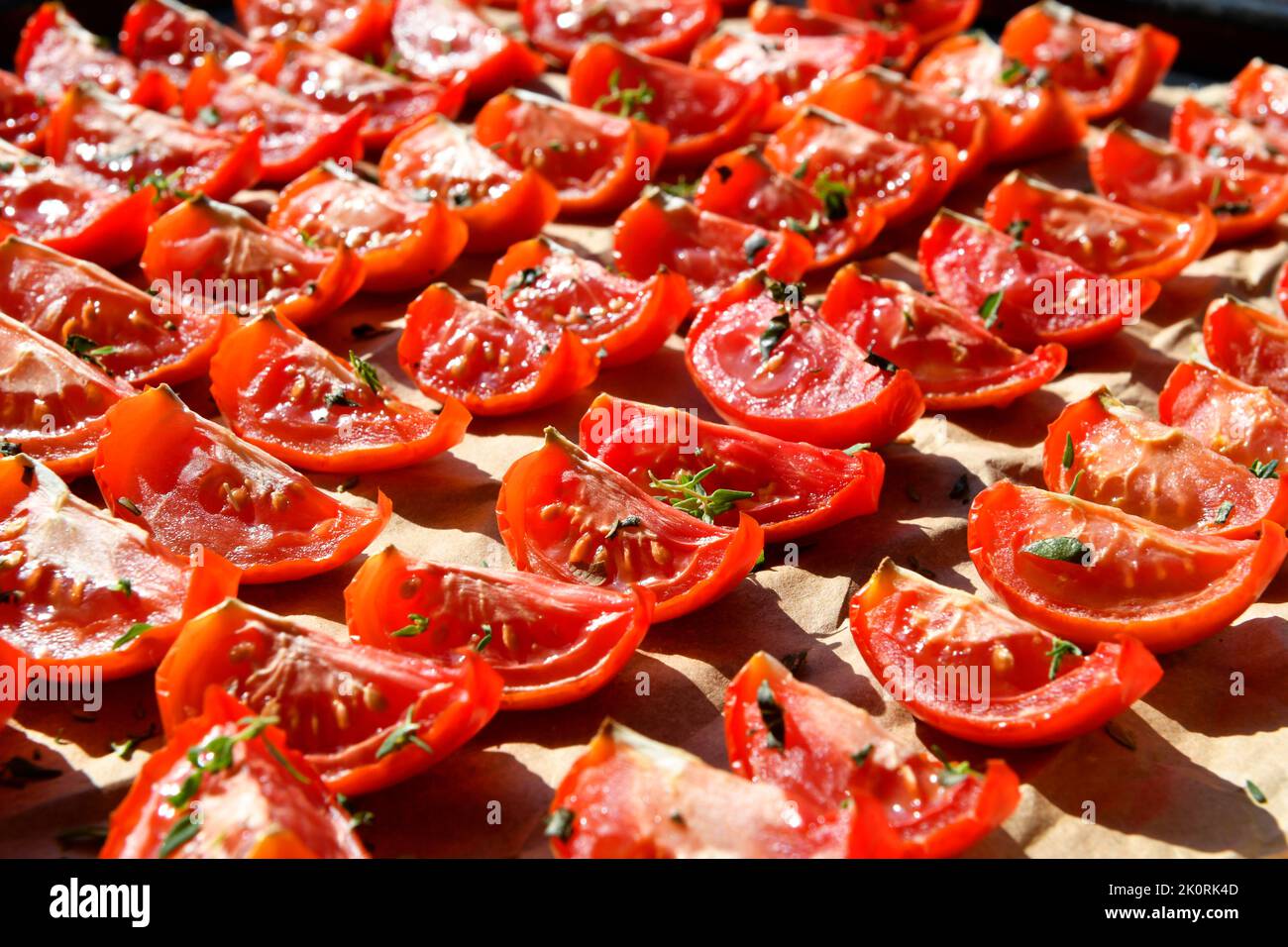 sun-dried tomatoes on paper Stock Photo - Alamy