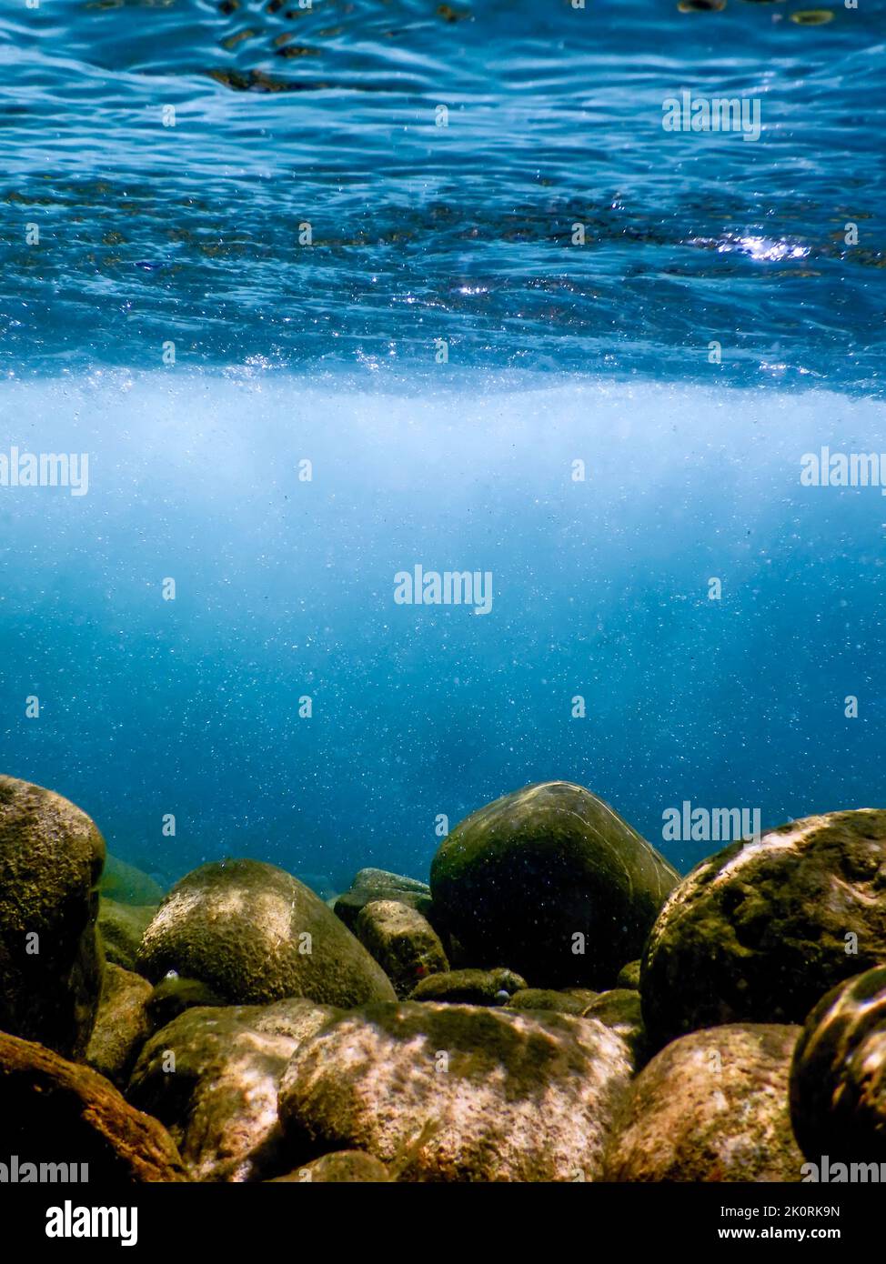 Underwater pebbles below water surface, Rocks and Pebbles Stock Photo ...