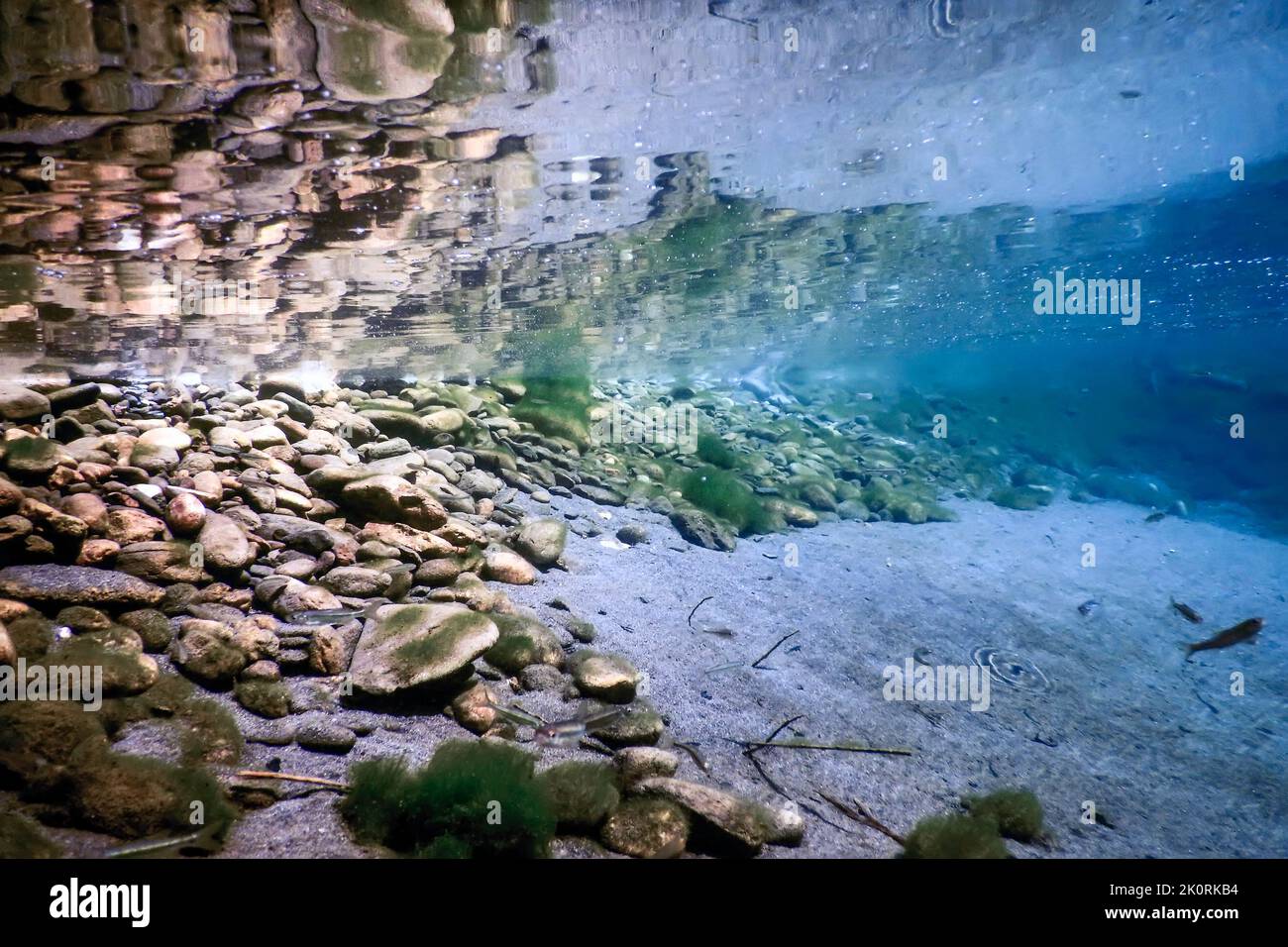 Rocks and Pebbles, pebbles below water surface Stock Photo - Alamy