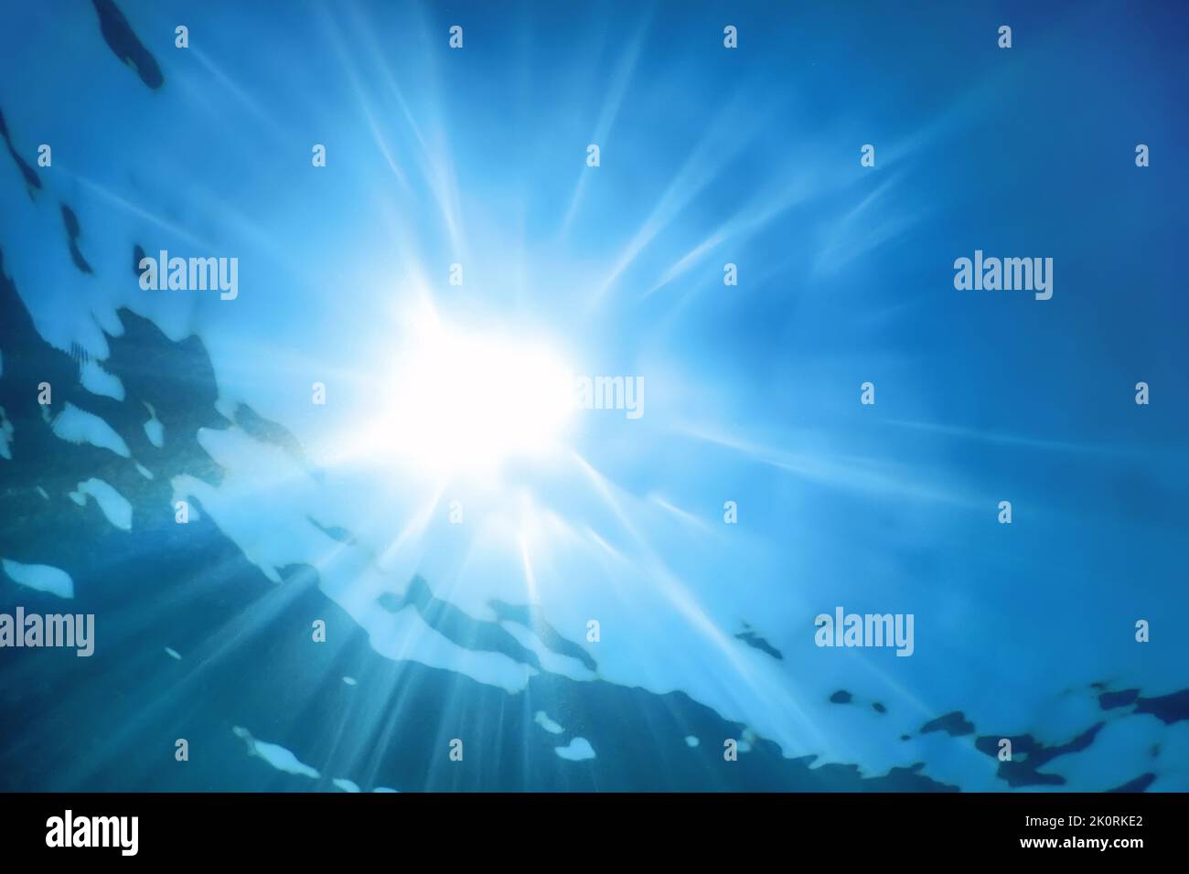 Underwater Sunlight Through Water Surface, Underwater Background Stock ...