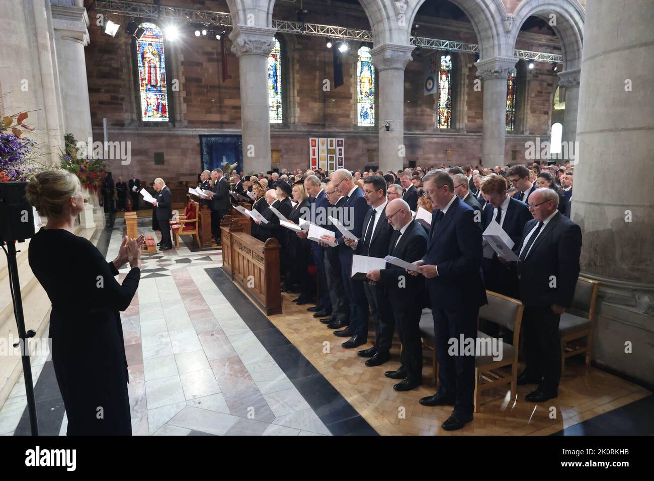 King Charles III and the Queen Consort (2nd left) attend a Service of ...