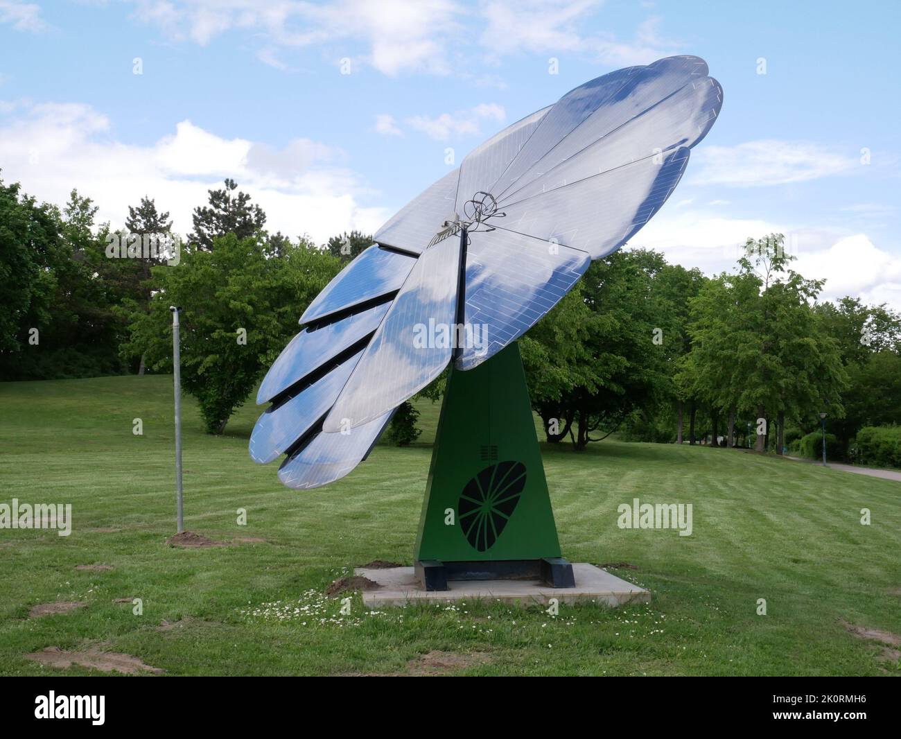 A Smartflower solar panel in an open field in Germany Stock Photo - Alamy