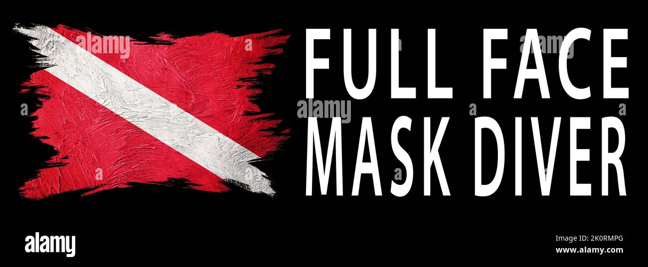 Full Face Mask Diver, Diver Down Flag, Scuba flag, Scuba Diving Stock ...